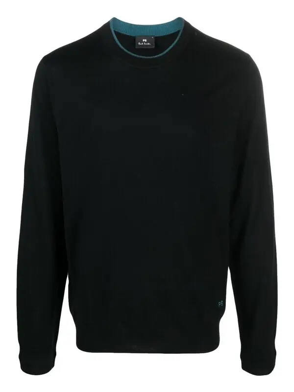 Paul Smith Logo-embroidered Merino Jumper - Black
