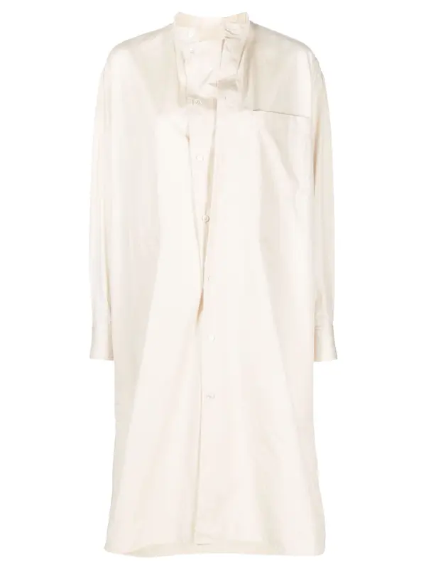 LEMAIRE Band-collar Cotton Shirtdress - Neutrals