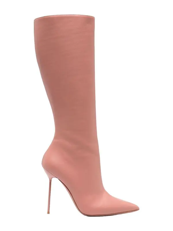 Paris Texas Lidia 105mm Leather Stiletto Boots - Pink
