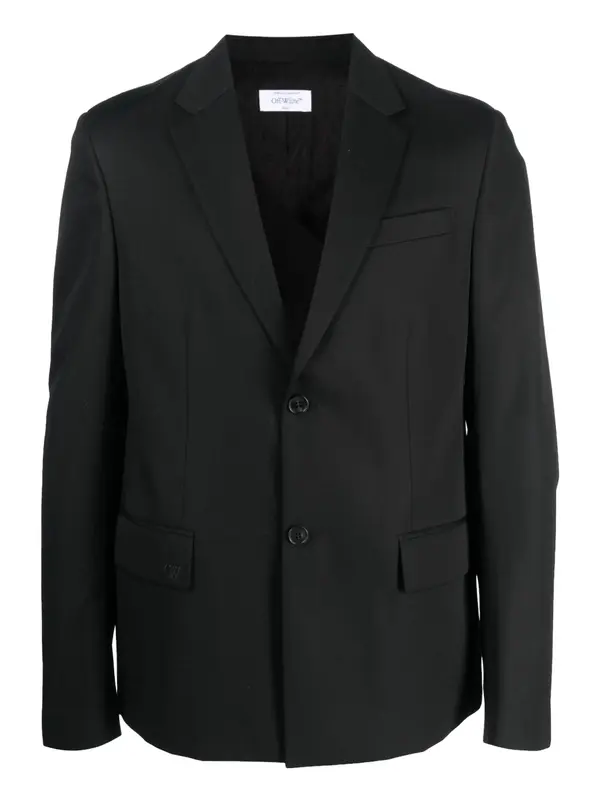 Off-White Single-breasted Wool Blazer - Black