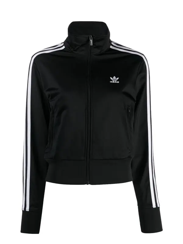 Adidas Trefoil-logo Cropped Zipped Sweatshirt - Black