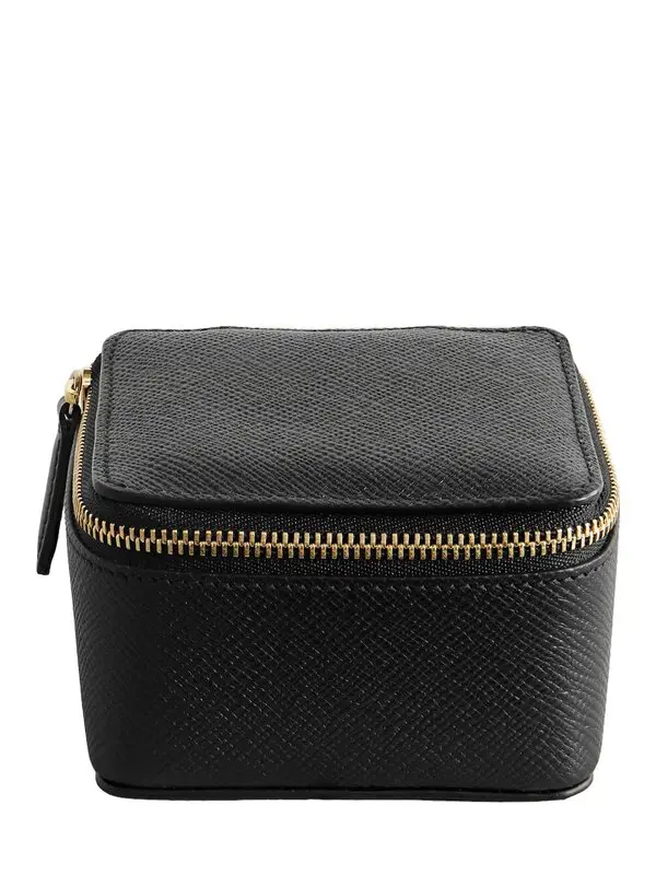 Smythson Panama Textured-leather Trinket Case - Black
