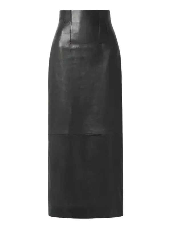Khaite Loxley Leather Maxi Skirt - Black