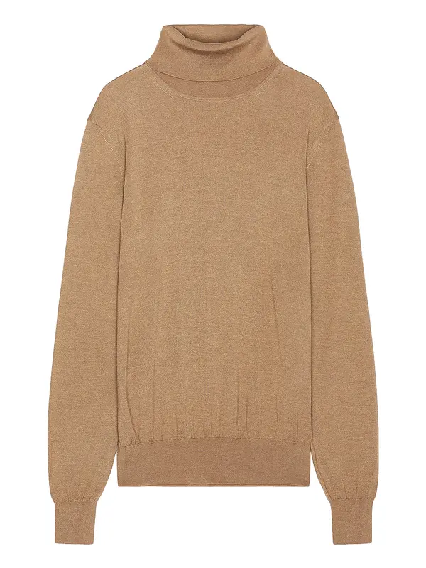 Saint Laurent Knit Turtleneck Sweater - Camel Clair