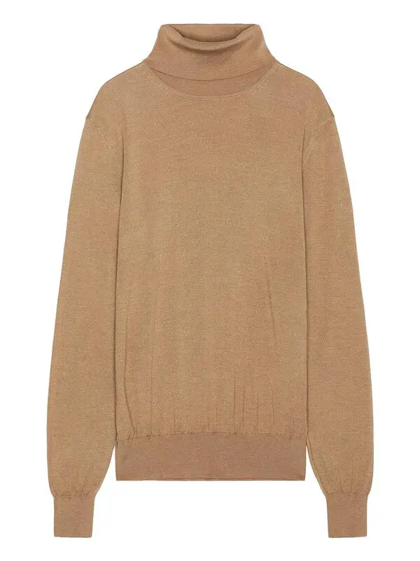Saint Laurent Knit Turtleneck Sweater - Camel Clair