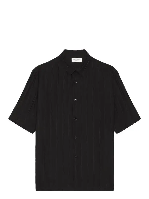 Saint Laurent Short Sleeve Shirt In Black - Noir