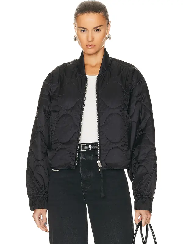 AGOLDE X Shoreditch Ski Club Iona Quilted Jacket - Black