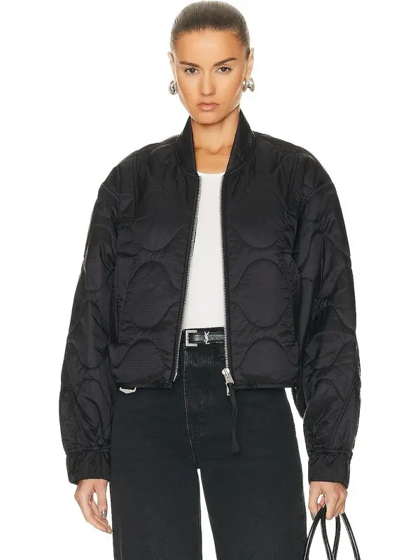 AGOLDE X Shoreditch Ski Club Iona Quilted Jacket - Black