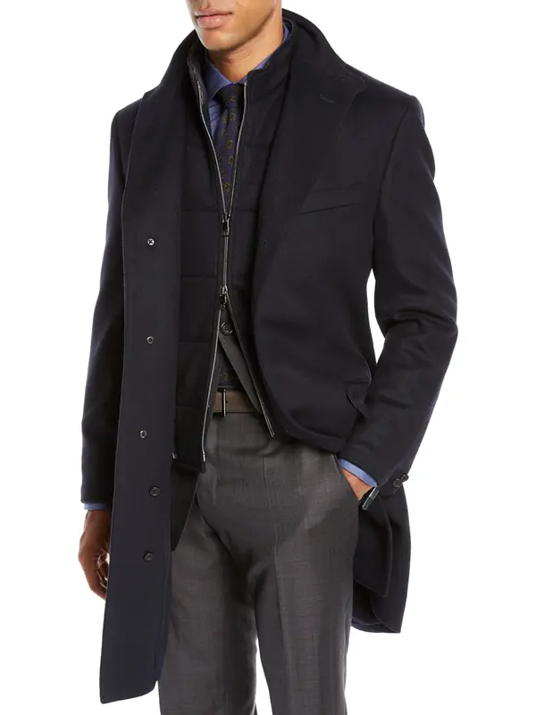 Corneliani Wool Top Coat - Navy