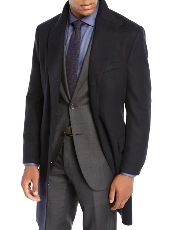 Corneliani Wool Top Coat - Navy