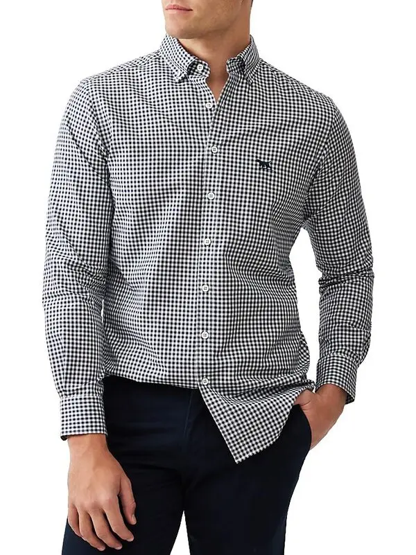 Rodd & Gunn Gunn Check Oxford Long Sleeve Slim Fit Shirt - Ink