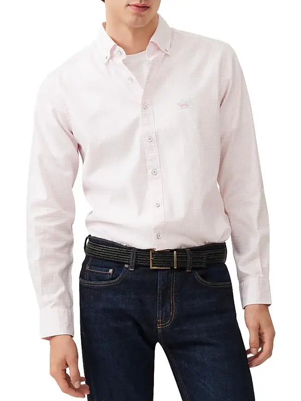 Rodd & Gunn Gunn Check Oxford Long Sleeve Slim Fit Shirt - Rosewater
