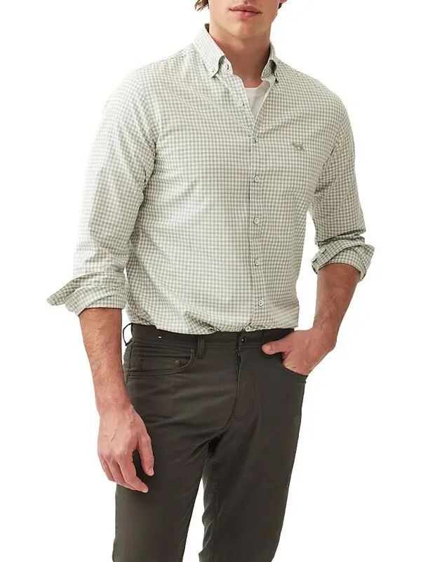 Rodd & Gunn Gunn Check Oxford Long Sleeve Slim Fit Shirt - Sage