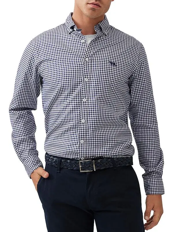 Rodd & Gunn Gunn Check Oxford Long Sleeve Slim Fit Shirt - Snow