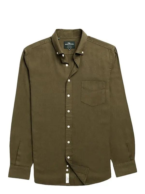 Rodd & Gunn Rodd And Gunn Barrhill Long Sleeve Slim Fit Shirt - Khaki