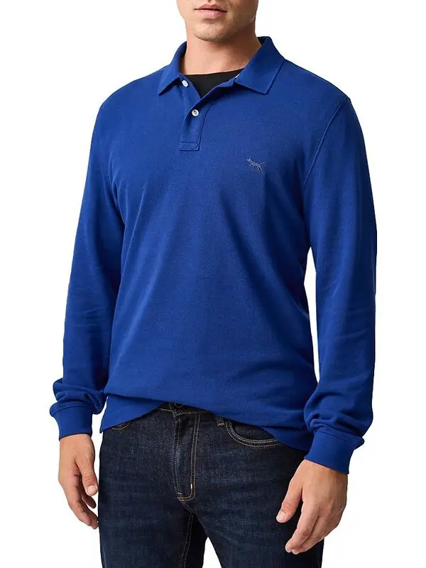 Rodd & Gunn Long Sleeve Sports Fit Gunn Polo - Dark Cobal