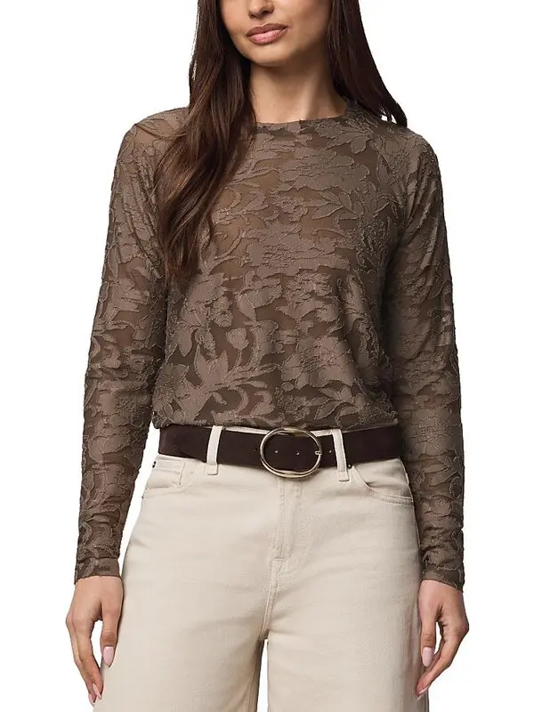 Splendid Cecelia Floral Long Sleeve Tee - Cedar Brown