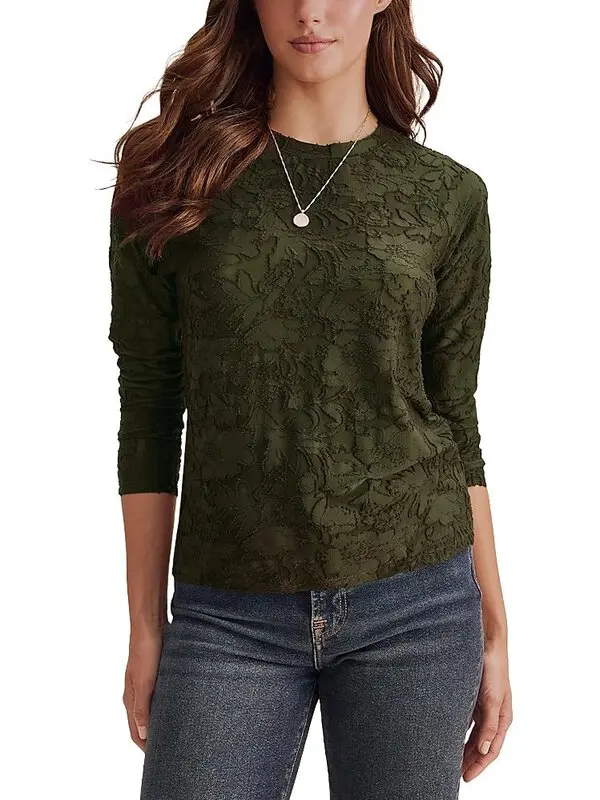 Splendid Cecelia Floral Long Sleeve Tee - Pine