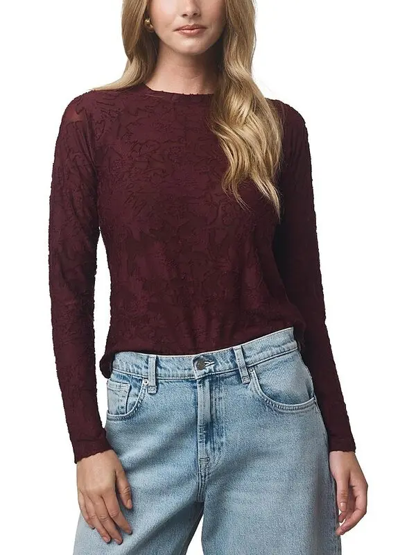Splendid Cecelia Floral Long Sleeve Tee - Rosewood