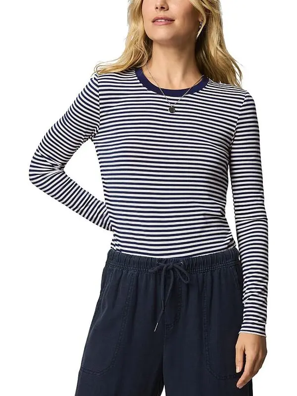Splendid Striped Long Sleeve Tee - Navy/white