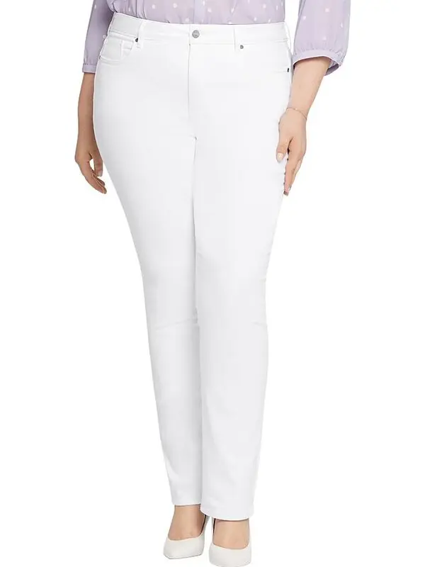 NYDJ Marilyn High Rise Straight Jeans - Optic White