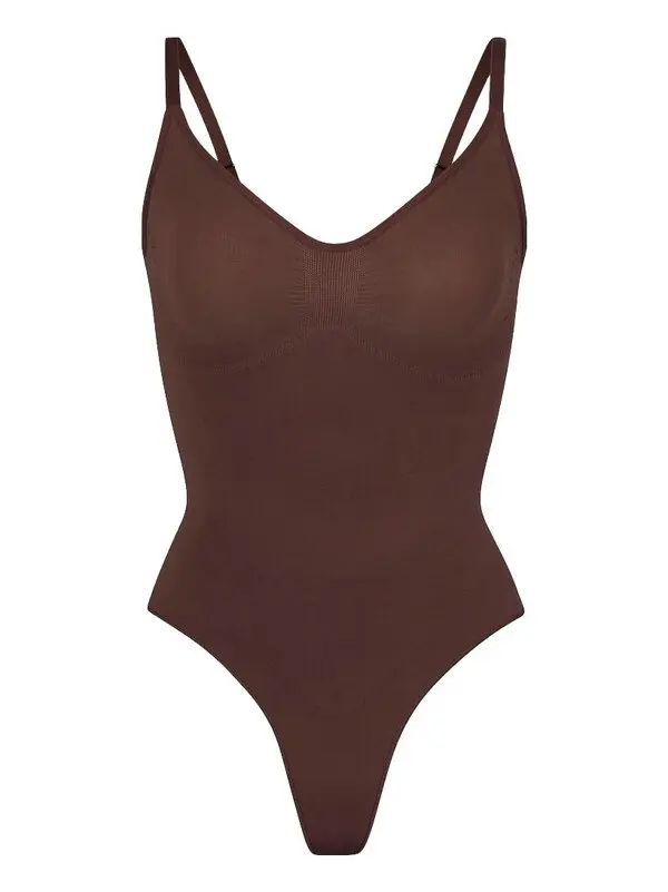 SKIMS Seamless Sculpt Thong Bodysuit - Cocoa