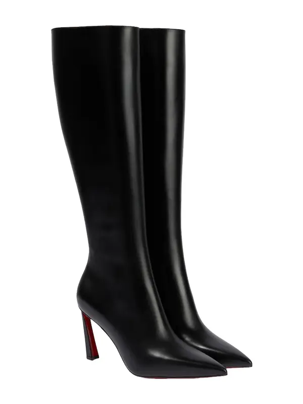 CHRISTIAN LOUBOUTIN Condora Botta 85 Leather Knee-high Boots - Black