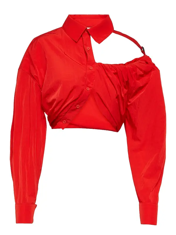 Jacquemus La Chemise Galliga Cropped Shirt - Red