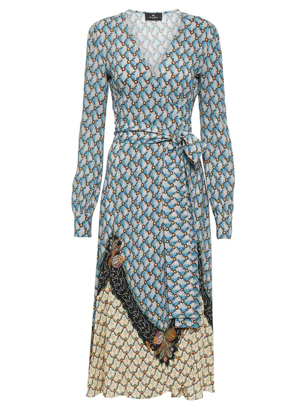 Etro Floral Print Midi Dress - Blue