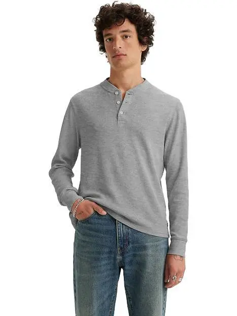 LEVI'S Long-sleeve Thermal Henley - Midtone Grey Heather