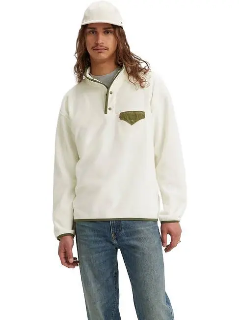 LEVI'S Barstow Fleece Snap Up Sweatshirt - Egret