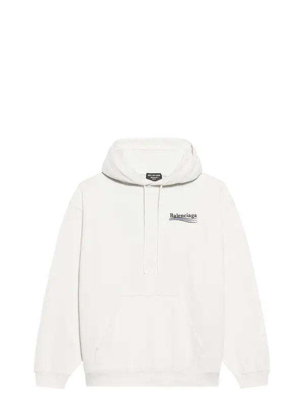 Balenciaga Political Campaign Medium Fit Hoodie - White