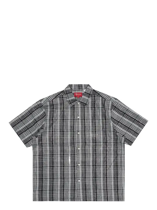Supreme Metallic Plaid Short-sleeve Shirt - Black