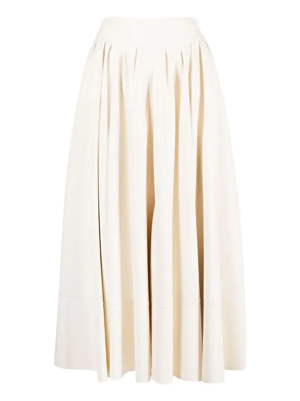 Philosophy Di Lorenzo Serafini Coated-finish Flared Skirt - Neutrals