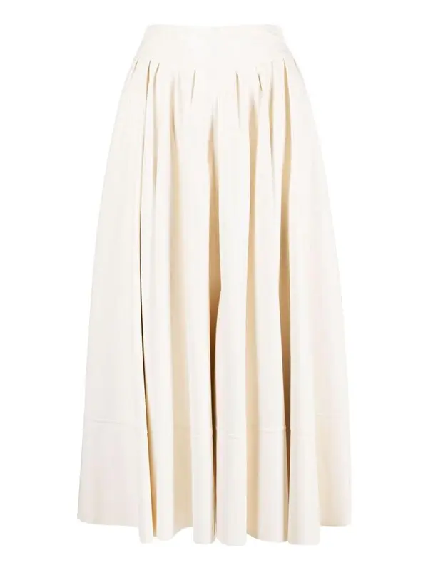 Philosophy Di Lorenzo Serafini Coated-finish Flared Skirt - Neutrals