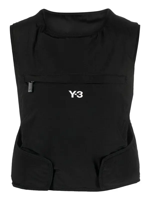 Y3 Logo-embroidered Vest Bag - Black