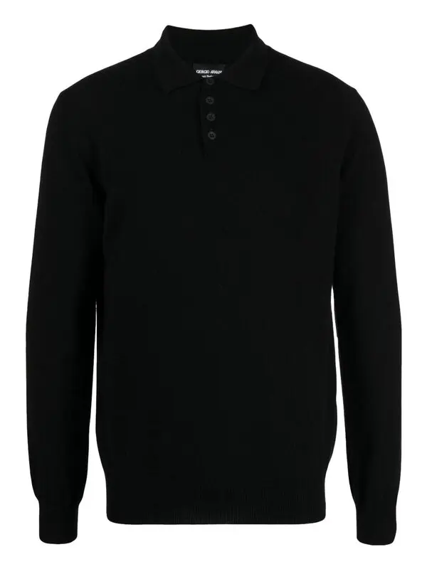 Giorgio Armani Cashmere Polo Shirt - Black
