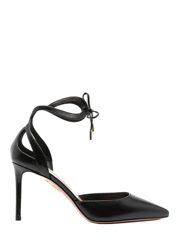 AQUAZZURA 105mm Tessa Leather Pumps - Black