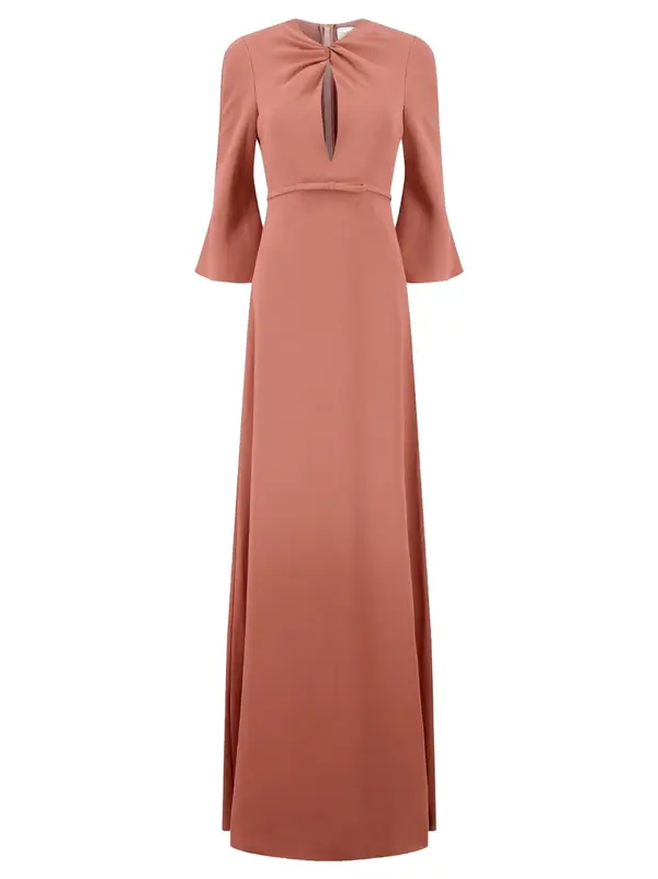 Giambattista Valli Flared-sleeve Crepe Dress - Orange