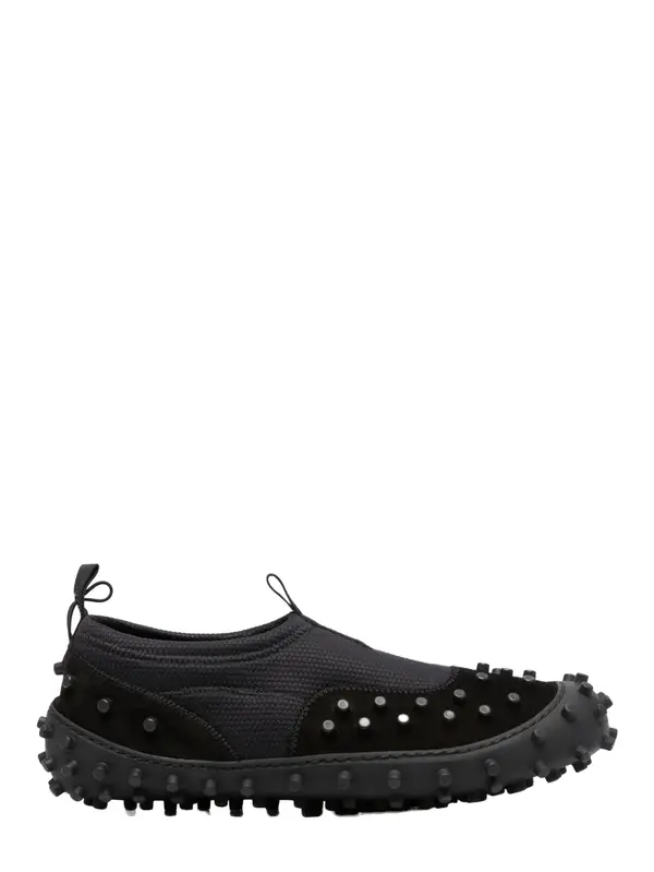 Sunnei Stud-embellished Leather Sneakers - Black