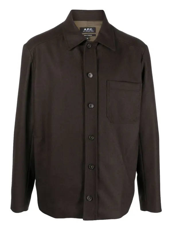 A.p.c. Button-up Wool-blend Jacket - Brown