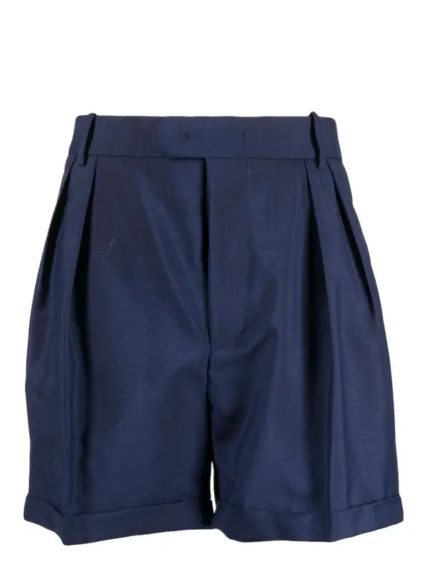 Bally Pleated Twill Tailored Shorts - Blue