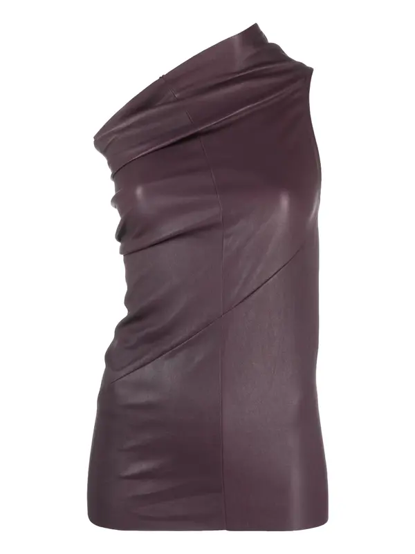 Rick Owens Athena Leather Tank Top - Purple