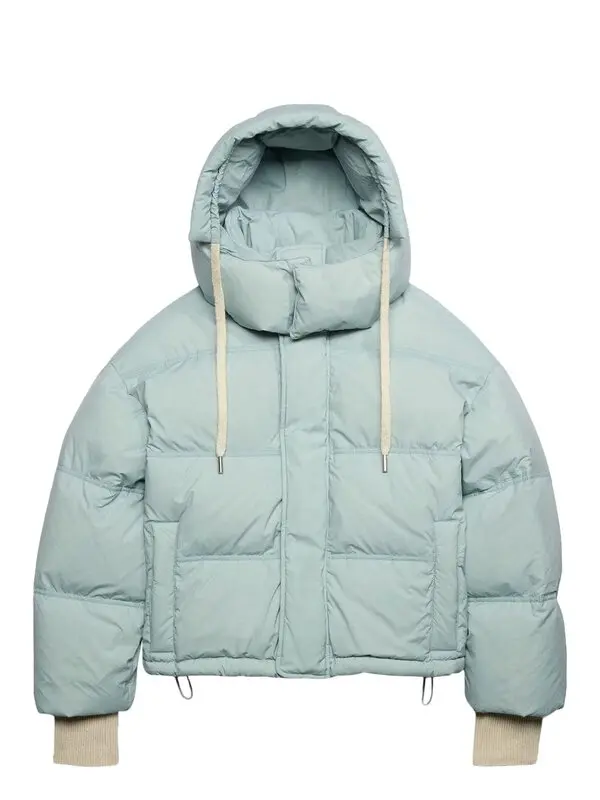 Ami Logo-appliqué Puffer Jacket - Blue