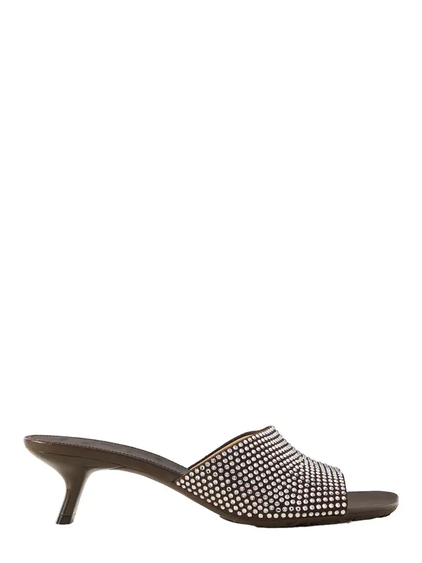 Loewe Petal Crystal-embellished Suede Mules - Brown