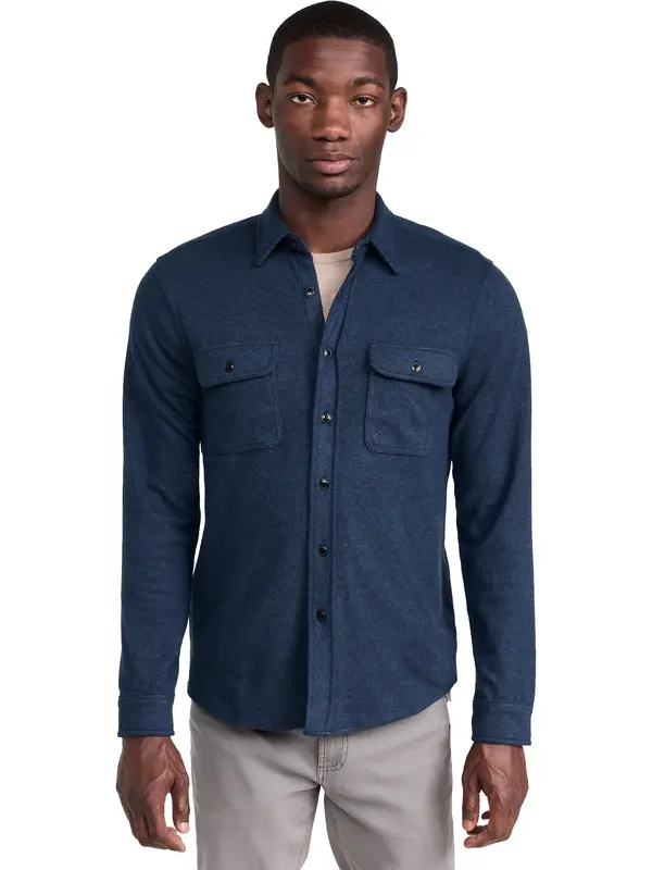 Faherty Brand Legend Sweater Shirt - Brighton Navy Twill