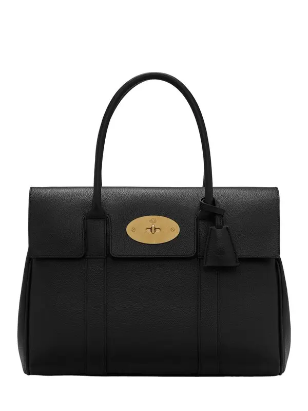 Mulberry Bayswater Shoulder Bag - Black & Brass Small Classic Grain