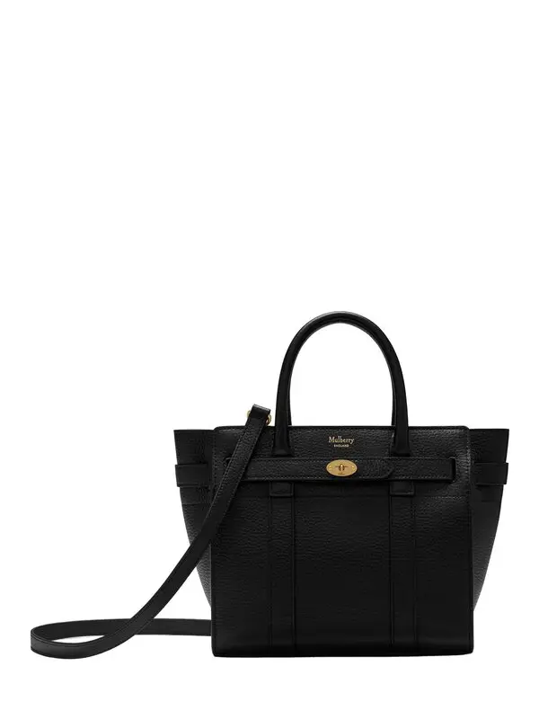 Mulberry Mini Zipped Bayswater - Black Small Classic Grain