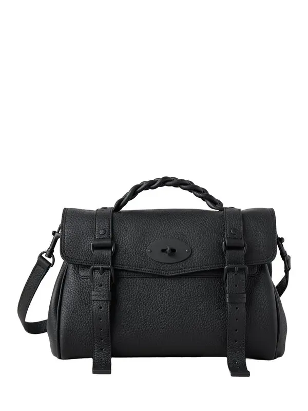 Mulberry Alexa Satchel - Black Heavy Grain Leather