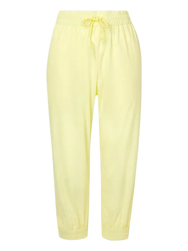Paradised Cropped Cotton-poplin Track Pants - Yellow